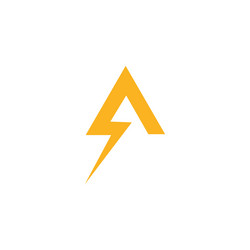 Letter a with electric logo Royalty Free Vector Image
