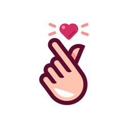 Korean finger heart Royalty Free Vector Image - VectorStock