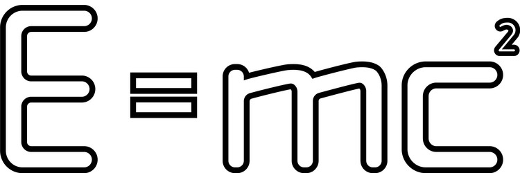 Neon emc energy formula physical law emc sign e Vector Image