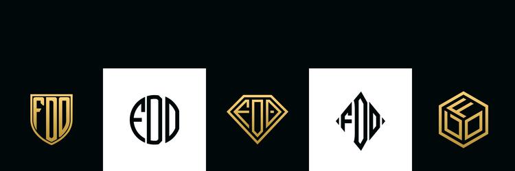 Initial letters dep logo designs bundle Royalty Free Vector