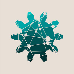 Low poly cog wheel concept Royalty Free Vector Image