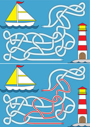Sailboat maze Royalty Free Vector Image - VectorStock