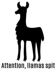 Be careful llama split portrait Royalty Free Vector Image