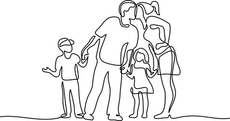 Family graphic hand-drawn sketch Royalty Free Vector Image