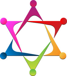 Teamwork star educational logo Royalty Free Vector Image