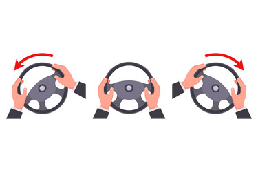 Turn the car steering wheel to left Royalty Free Vector