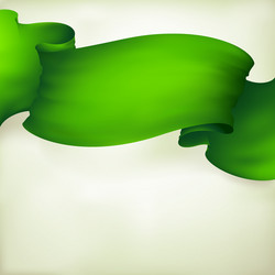 Waving green ribbon banner drawing Royalty Free Vector Image