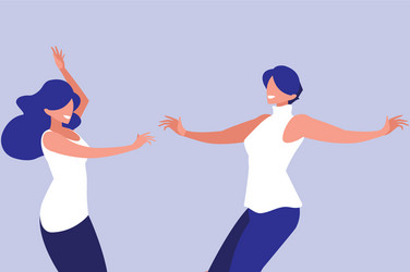 Young girls dancing characters Royalty Free Vector Image