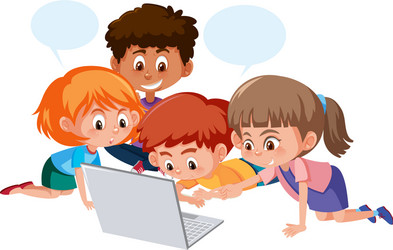 Kid using technology Royalty Free Vector Image