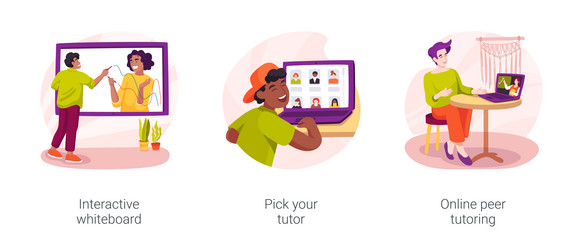 Online video course isolated cartoon Royalty Free Vector