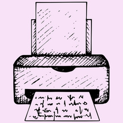 Printer printing sketch Royalty Free Vector Image