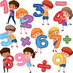 Children Holding Number Vector Images (over 410)