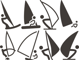 Sailing sport icons Royalty Free Vector Image - VectorStock
