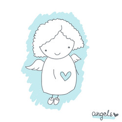 Sketch with cute angel Royalty Free Vector Image