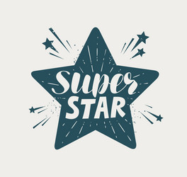 Super star banner or sticker Royalty Free Vector Image