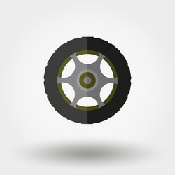 Aluminium wheel icon flat Royalty Free Vector Image