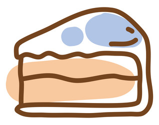 Blue slice of cake on a white background Vector Image