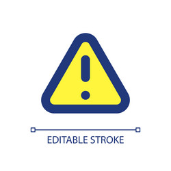 Warning sign pixel perfect rgb color icon Vector Image