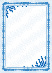 Simple blue frame border with gear wheels Vector Image