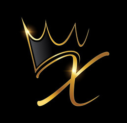 Gold monogram crown logo initial letter d Vector Image