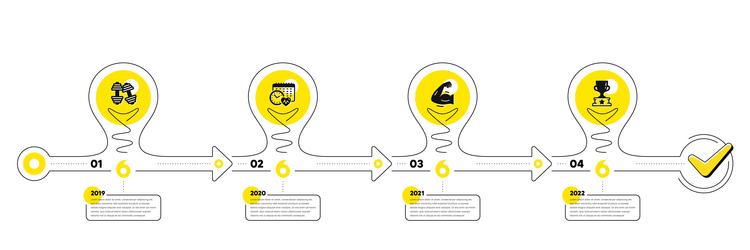 Gym infographic 4 steps timeline sport process Vector Image
