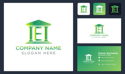 Initial monogram letter e town building logo Vector Image