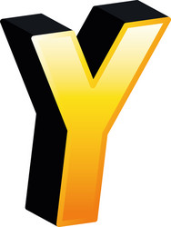 3d y gradient letter design Royalty Free Vector Image