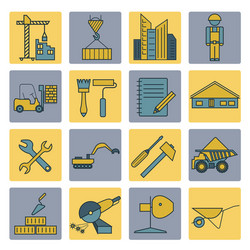 Construction and house repair icon set thin line Vector Image