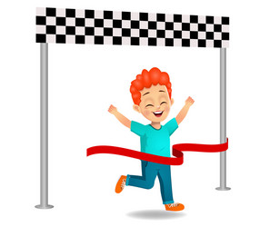 Girl Cartoon Crossing Finish Line Vector Images (41)