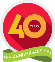 40 years anniversary logo 40th icon Royalty Free Vector