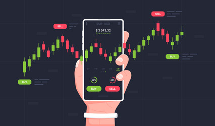 Mobile stock market trading Royalty Free Vector Image