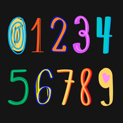 Numbers font classical elegant Royalty Free Vector Image