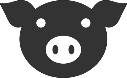Pigs head agricultural industry flat black Vector Image
