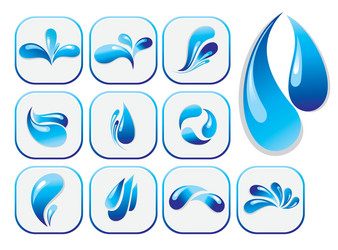 Single blue water drop Royalty Free Vector Image
