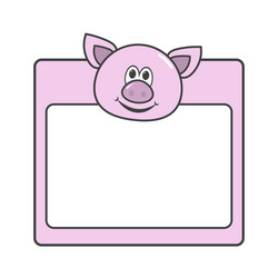 Empty pig frame for photo child Royalty Free Vector Image