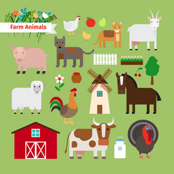 Labels with different farm animals Royalty Free Vector Image