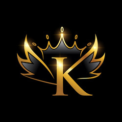 Gold monogram crown logo initial letter c Vector Image