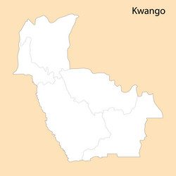 3d isometric map of kwango is a region dr congo Vector Image