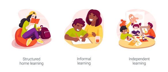 Homeschool Vs Public School Outline Clipart