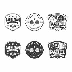 Padel logo emblem collections designs template Vector Image