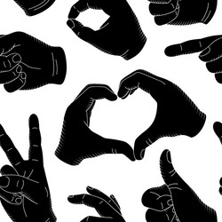 Human vintage hand gestures and signs okay Vector Image