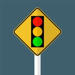 Signal traffic light green yellow red sign Vector Image
