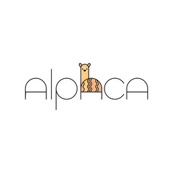 Alpaca design template Royalty Free Vector Image