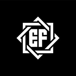 Ef monogram logo with diamond shape and triangle Vector Image