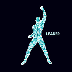 Leadership concept human with arm up silhouette Vector Image