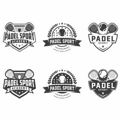 Padel logo emblem collections designs template Vector Image