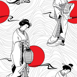 Traditional japanese geisha seamless pattern Vector Image