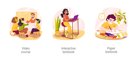 Video course isolated cartoon Royalty Free Vector Image