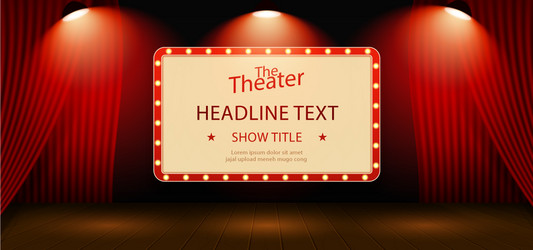 Now showing retro classic sign board background Vector Image