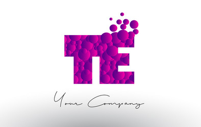 Ti t i dots letter logo with purple bubbles Vector Image